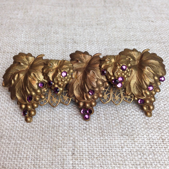 Jewelry | Vintage Inspired Antique Gold Grapes Brooch Pin | Poshmark